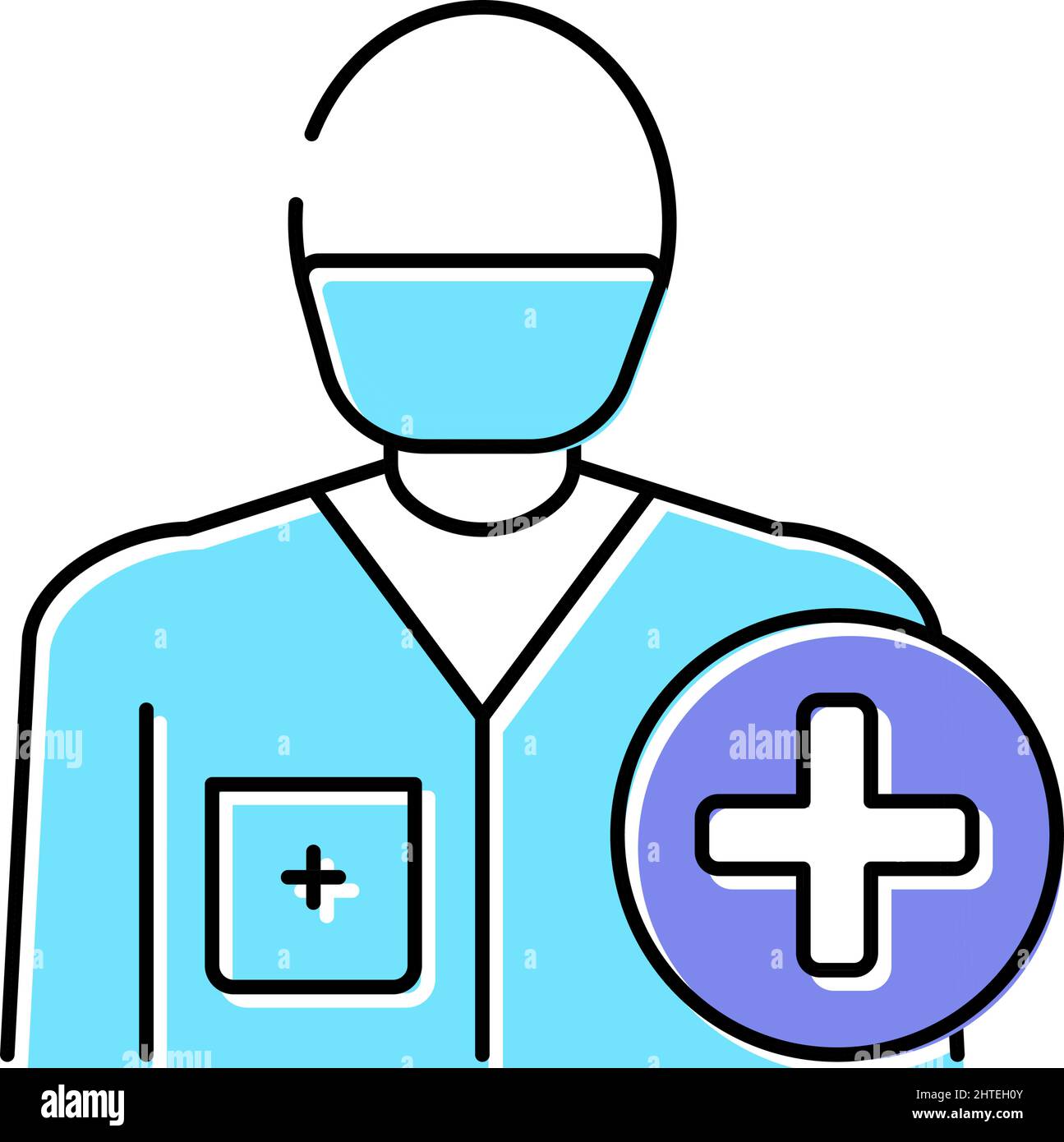 doctor medical worker color icon vector illustration Stock Vector Image ...