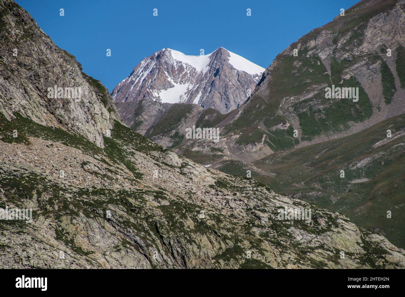 Beautiful view of Lake Verney, Petit Saint Bernard, Aosta Valley, Italy ...