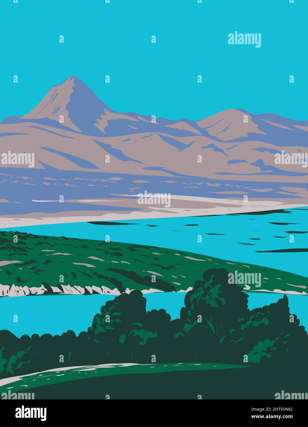 Illustration of Alamo Lake State Park centered on Alamo Lake and ...