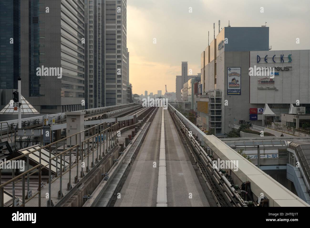 Railway lines converge on Tokyo's Yurikamome line in Japan Stock Photo ...