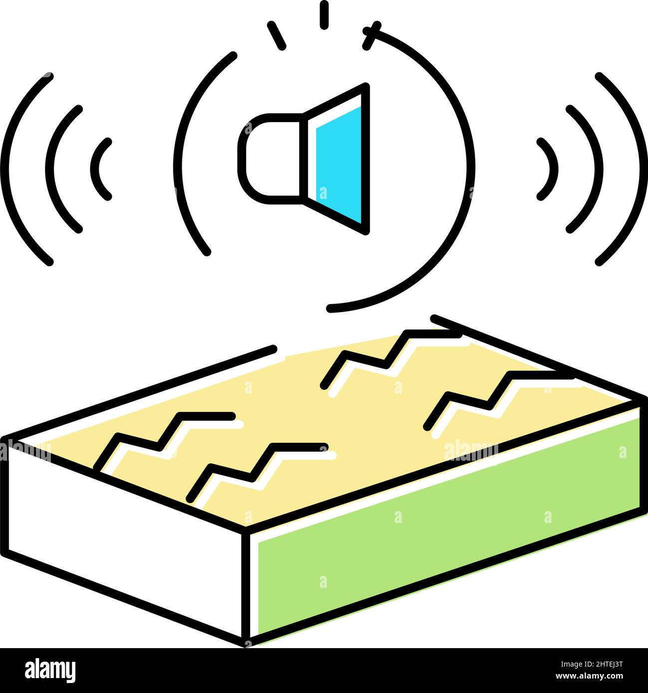 noise insulation properties color icon vector illustration Stock Vector ...