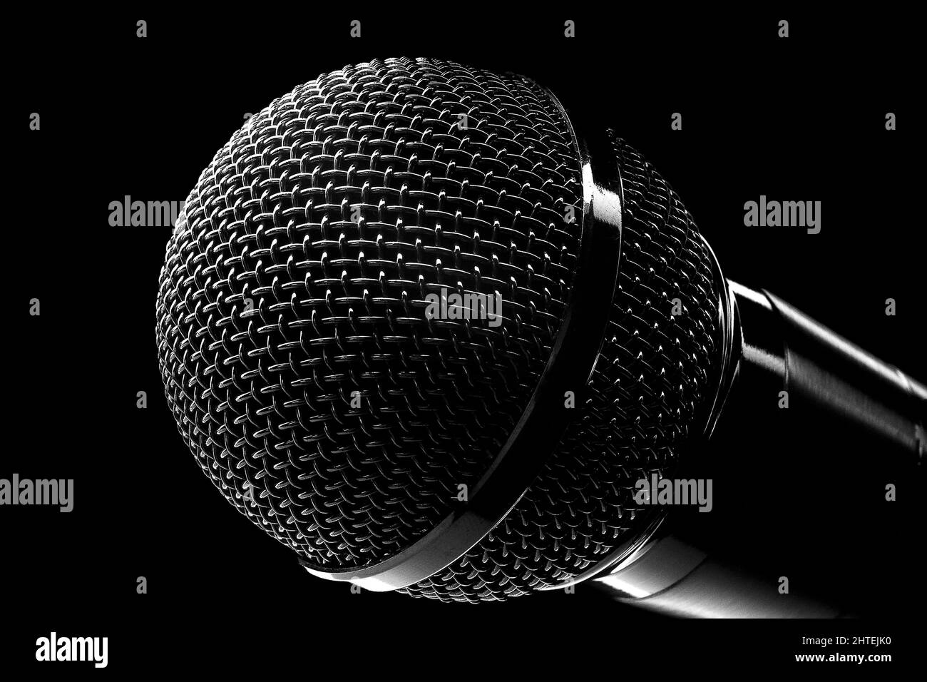 Steel grille closeup microphone hi-res stock photography and images - Alamy