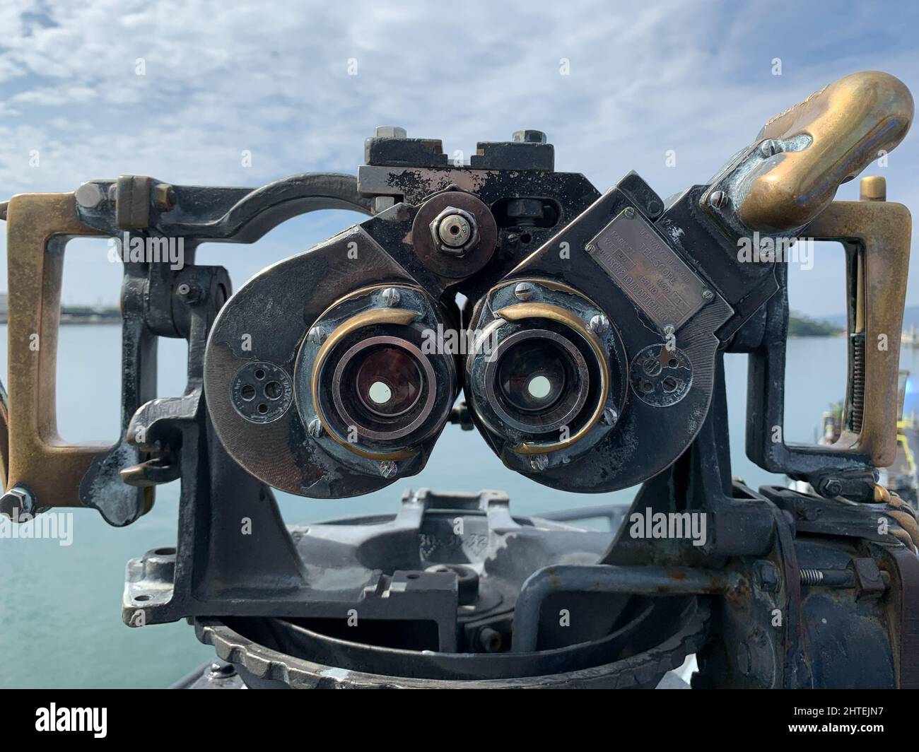 Closeup of old military submarine optics Stock Photo - Alamy