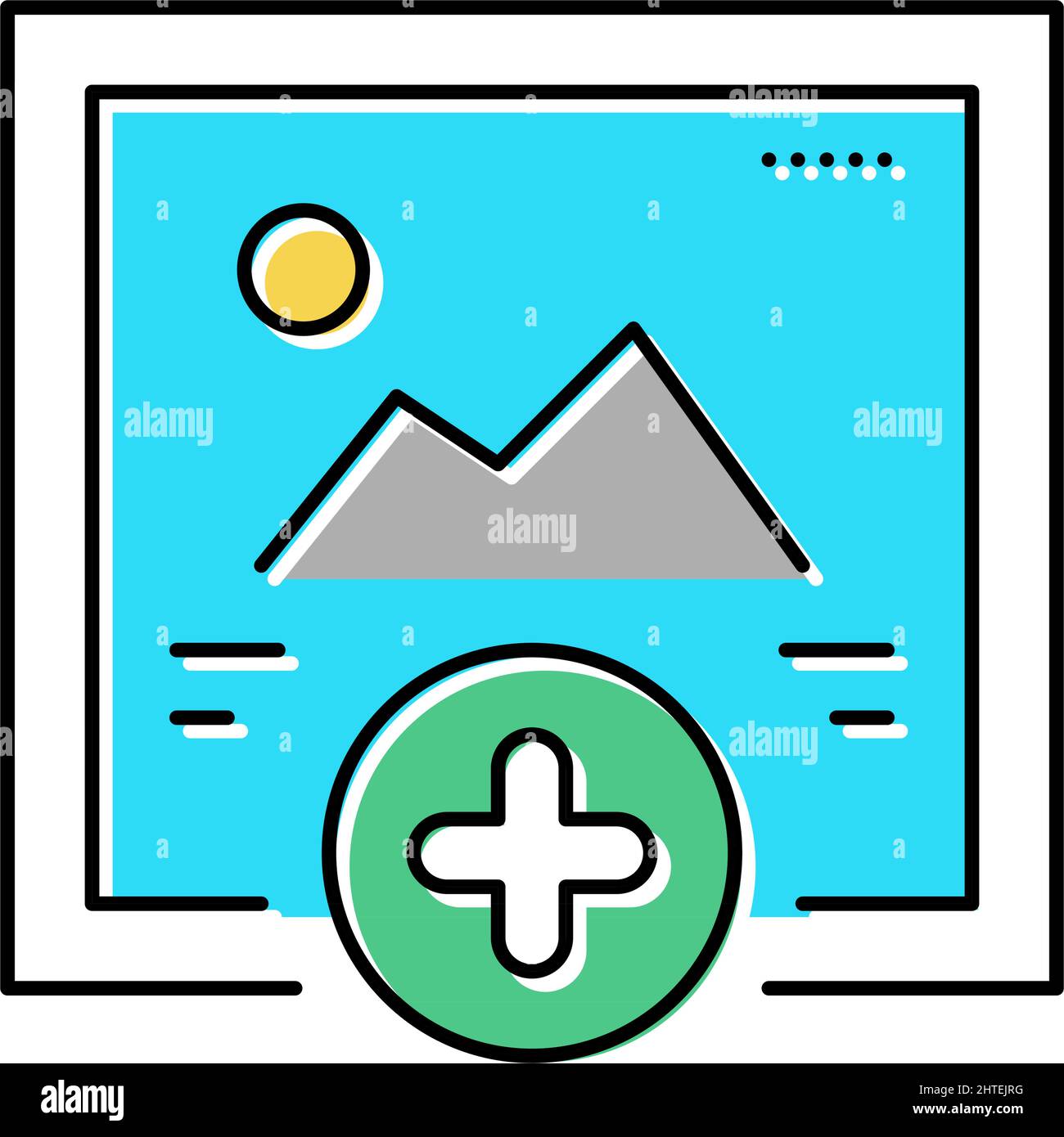adding image social media ugc color icon vector illustration Stock ...