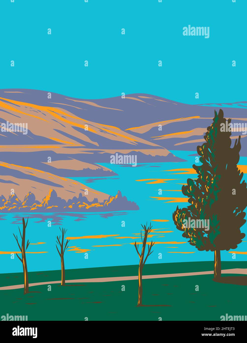 Illustration of the East Canyon State Park and the Salt Lake City in ...