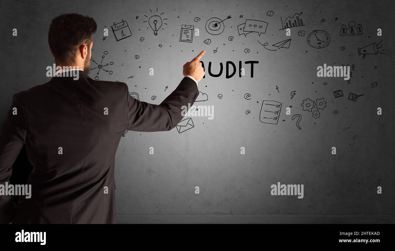 businessman drawing a creative idea sketch Stock Photo - Alamy