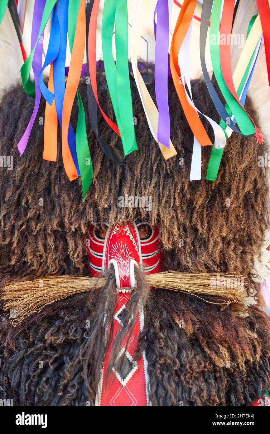Colorful face of Kurent, Slovenian traditional mask, carnival time ...