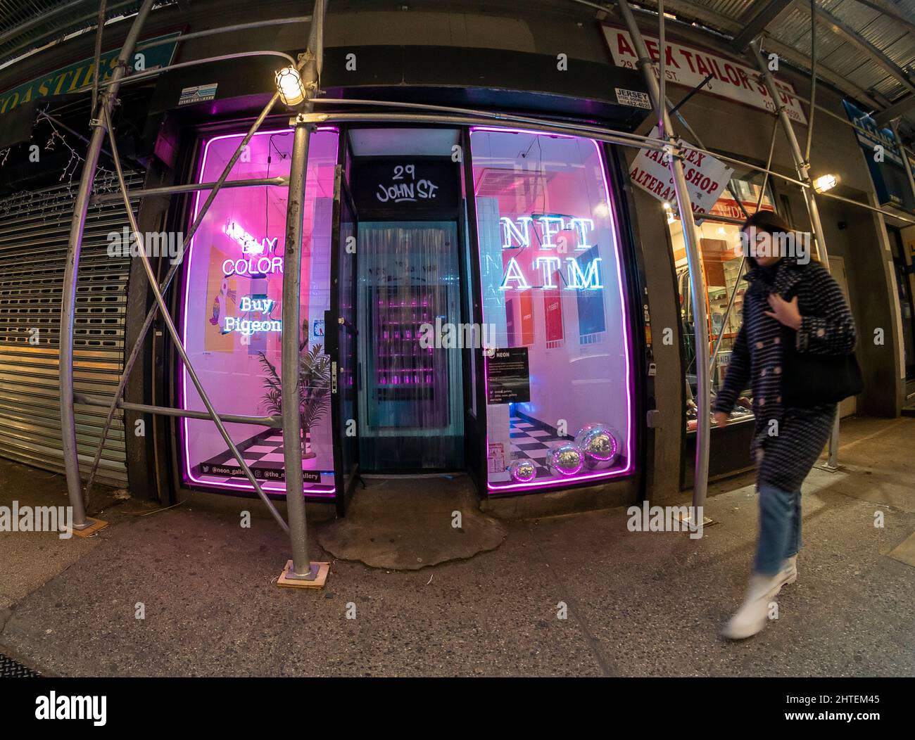 A Neon brand Non-Fungible Token (NFT) vending machine is seen in Lower ...