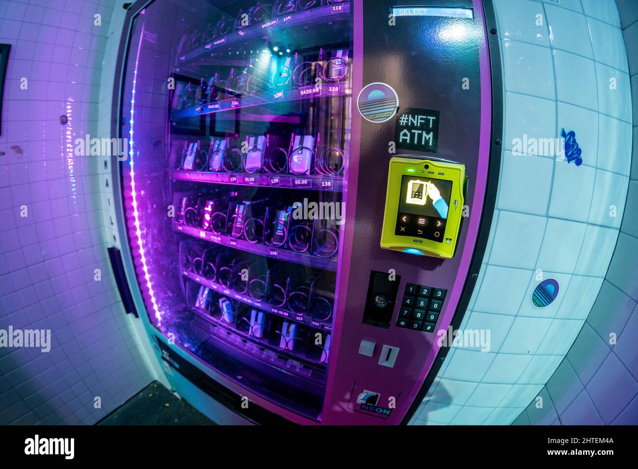 A Neon brand Non-Fungible Token (NFT) vending machine is seen in Lower ...