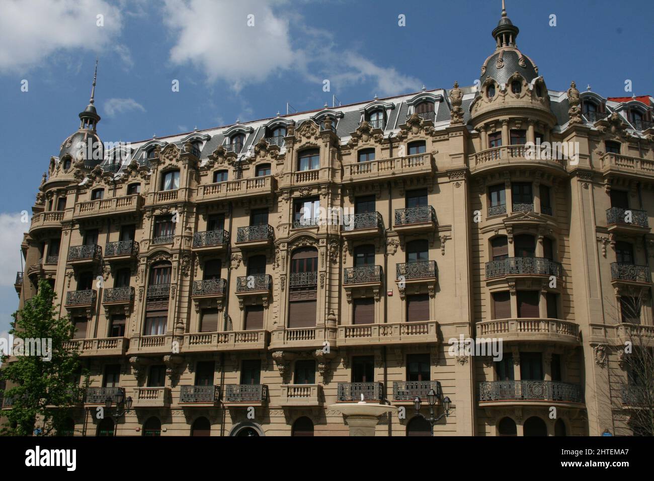 Photo of vintage old buildings in Bilbao town, Spain Stock Photo - Alamy