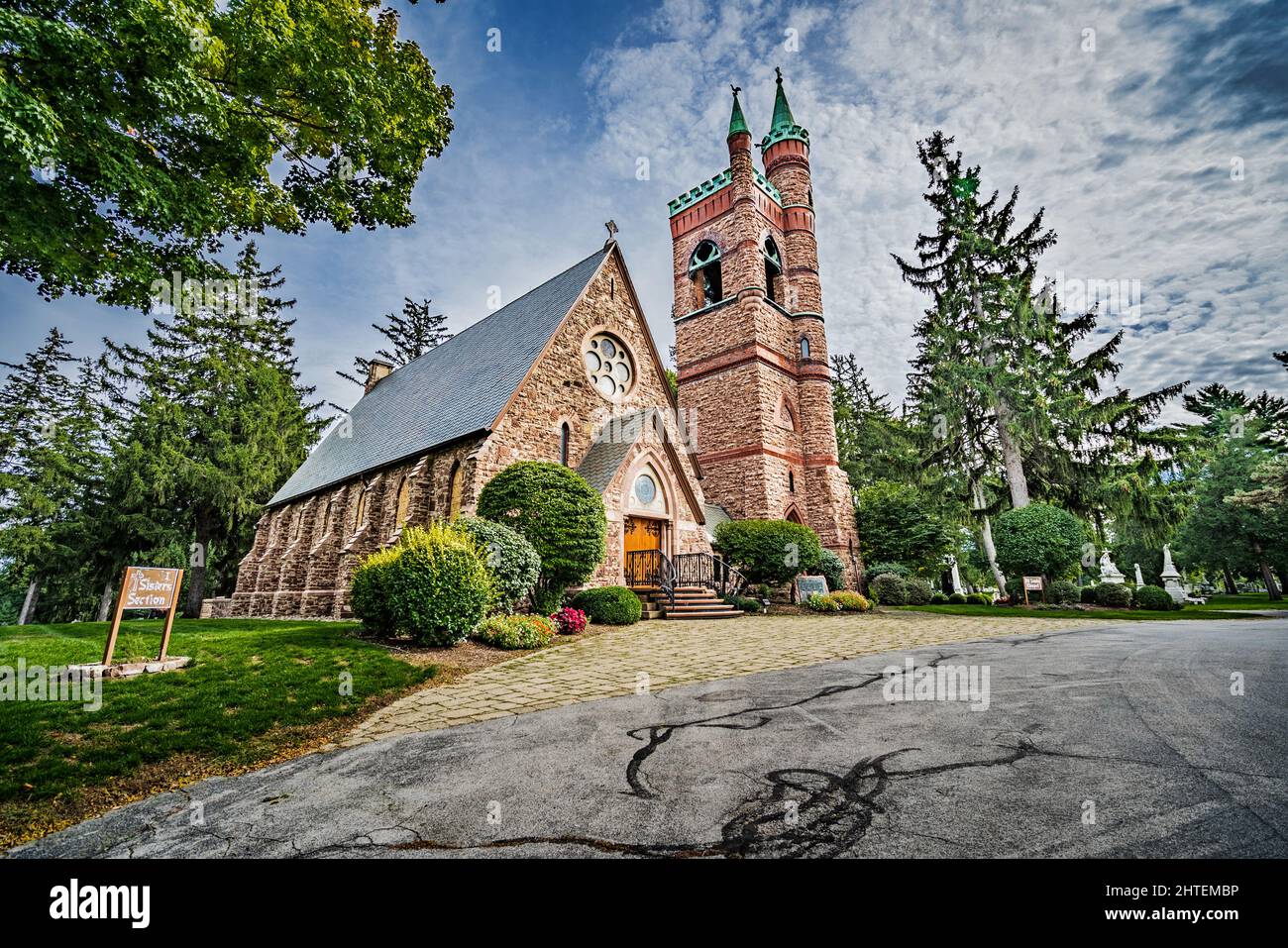 Brick chapel surrounded trees hi-res stock photography and images - Alamy