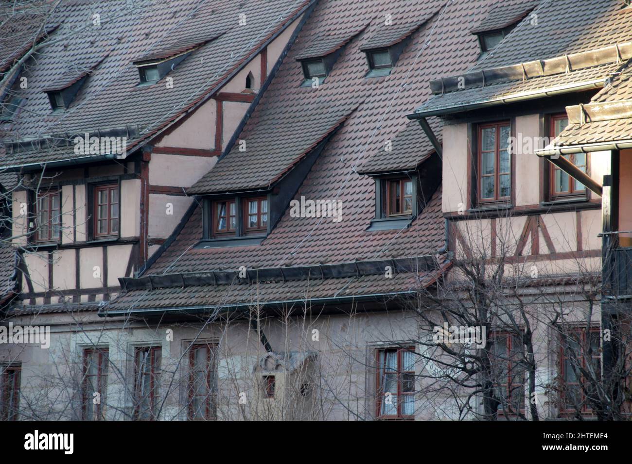 Residential building with skylights in autumn in Nuremberg, Germany ...
