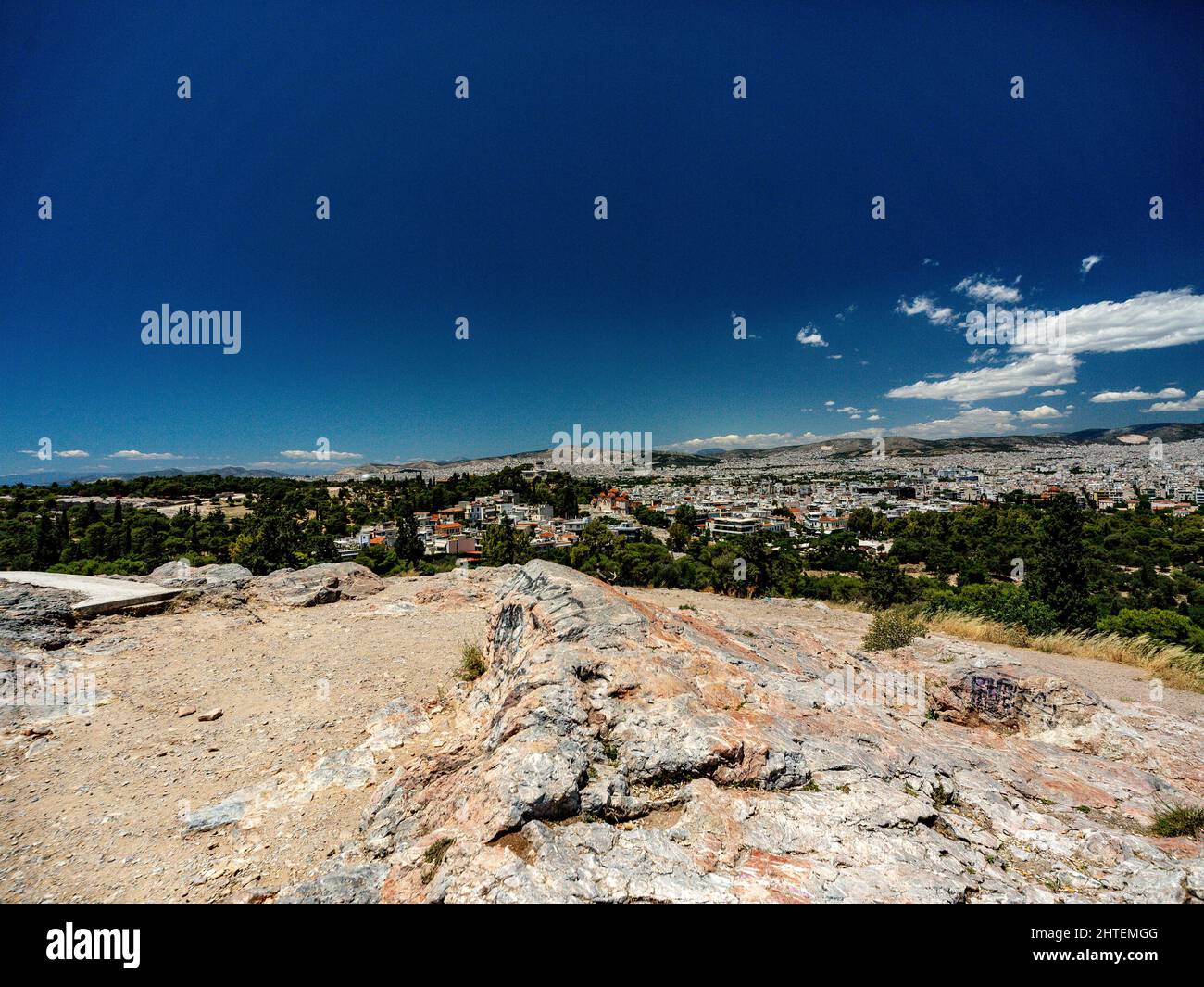 Top view of Athens Acropolis and hill , Greece Stock Photo - Alamy