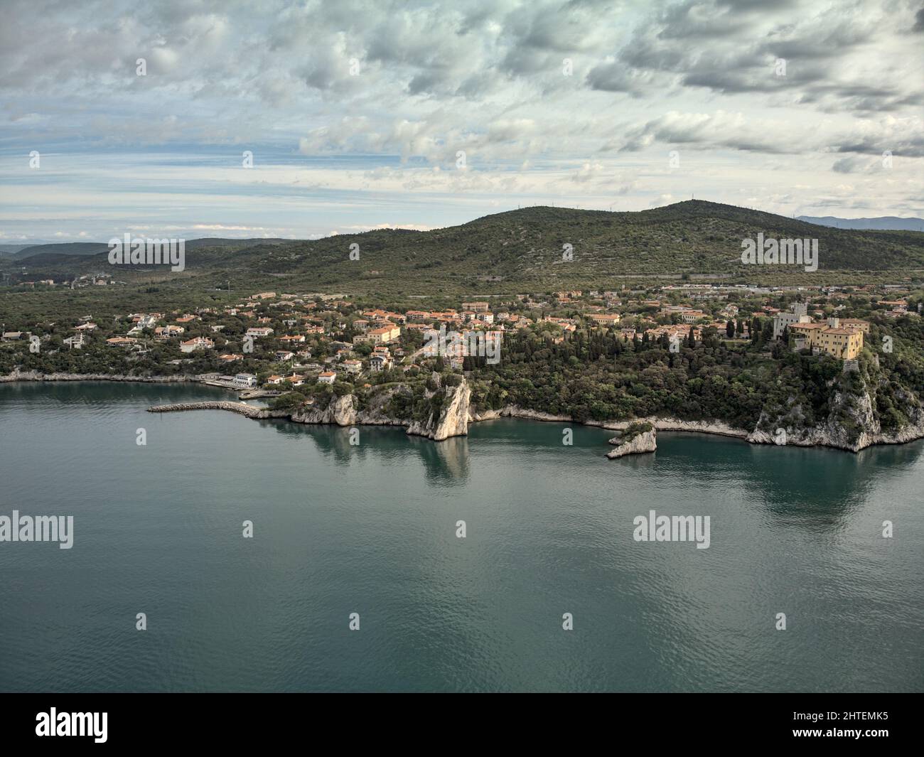 Aerial view of the Triest coast in the Adriatic sea, Italy Stock Photo - Alamy