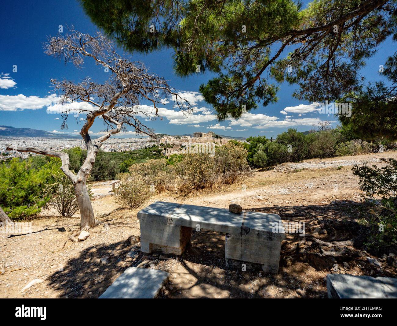 Top view of Athens Acropolis and hill , Greece Stock Photo - Alamy