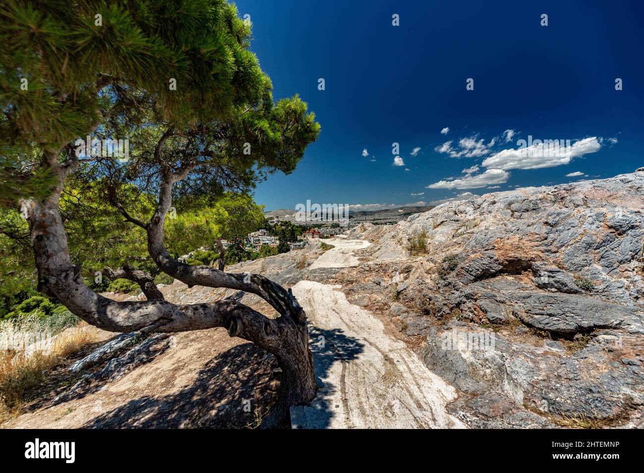 Top view of Athens Acropolis and hill , Greece Stock Photo - Alamy