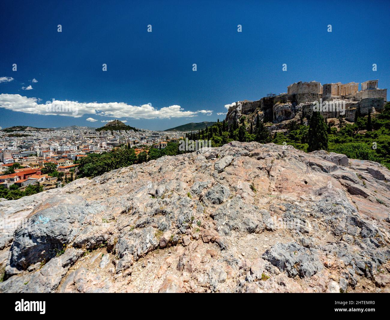 A top view of Athens Acropolis and hill , Greece Stock Photo - Alamy