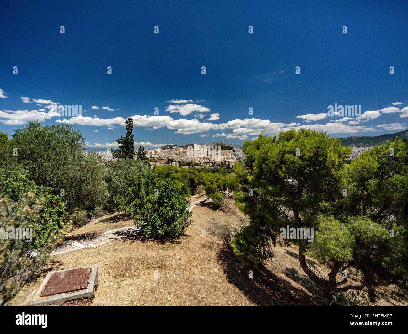 Top view of Athens Acropolis and hill , Greece Stock Photo - Alamy
