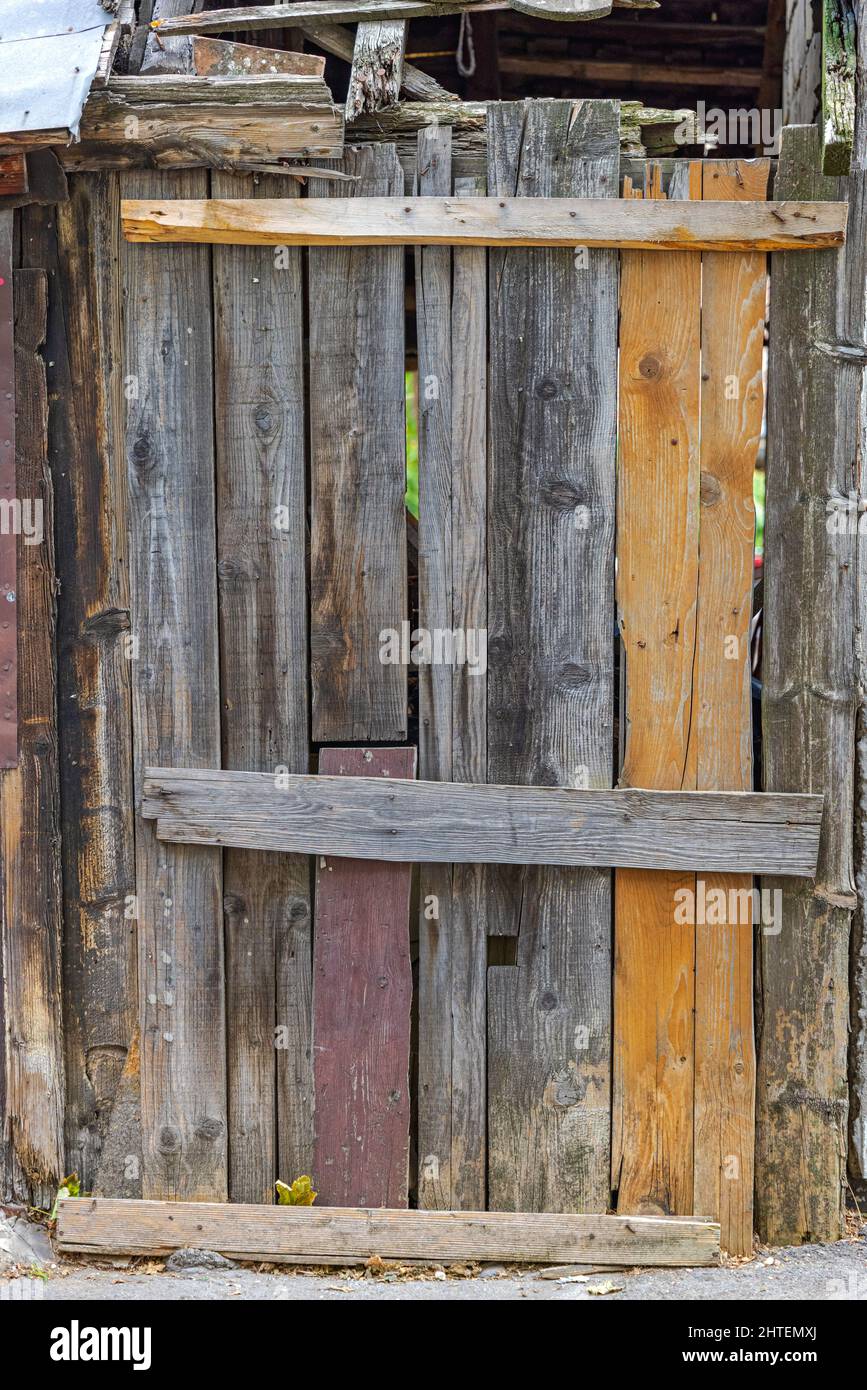 Old Shed Door Made From Re Used Recycled Wood Material Stock Photo - Alamy