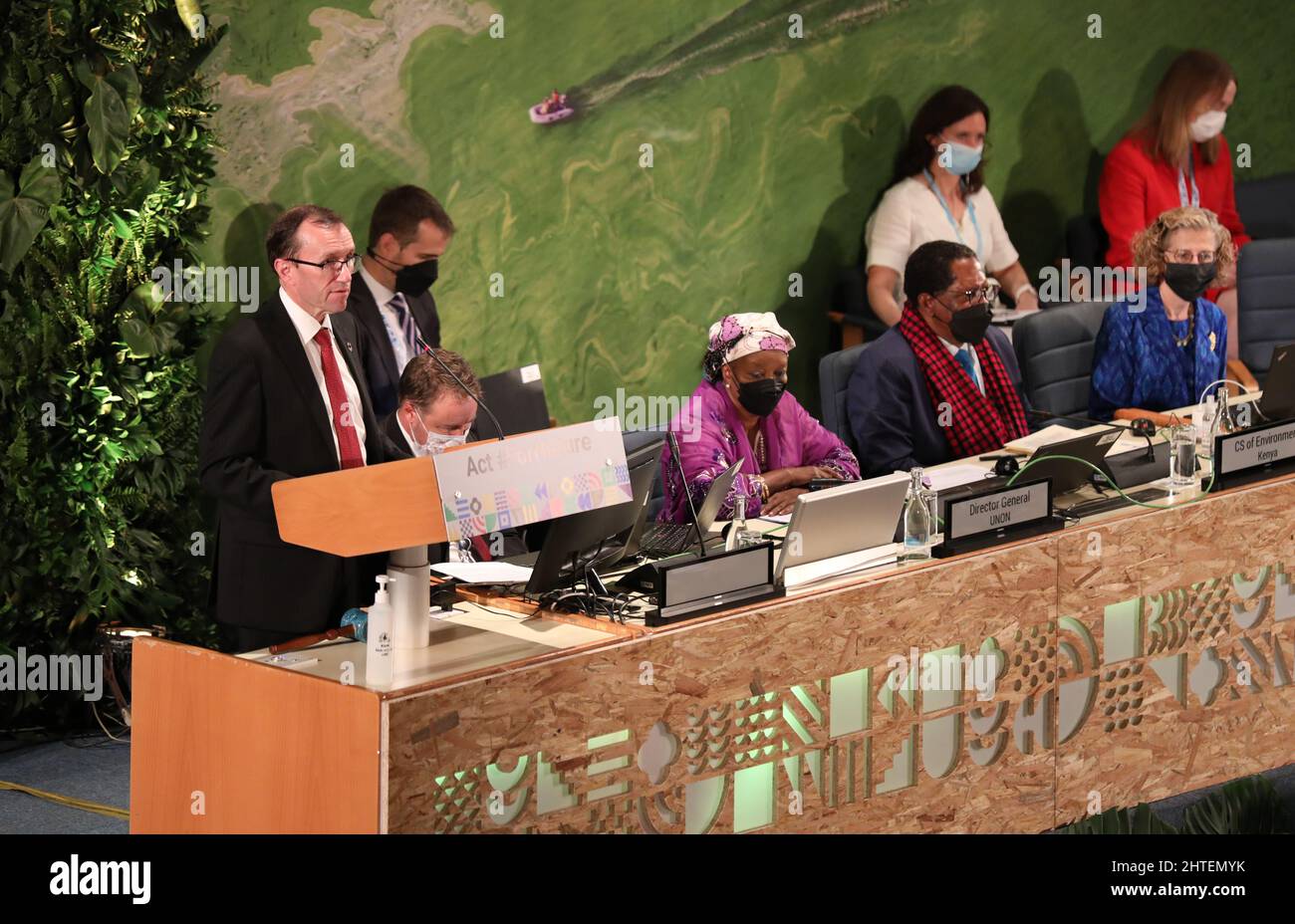 Nairobi, Kenya. 28th Feb, 2022. Espen Barth Eide, the president of UNEA ...