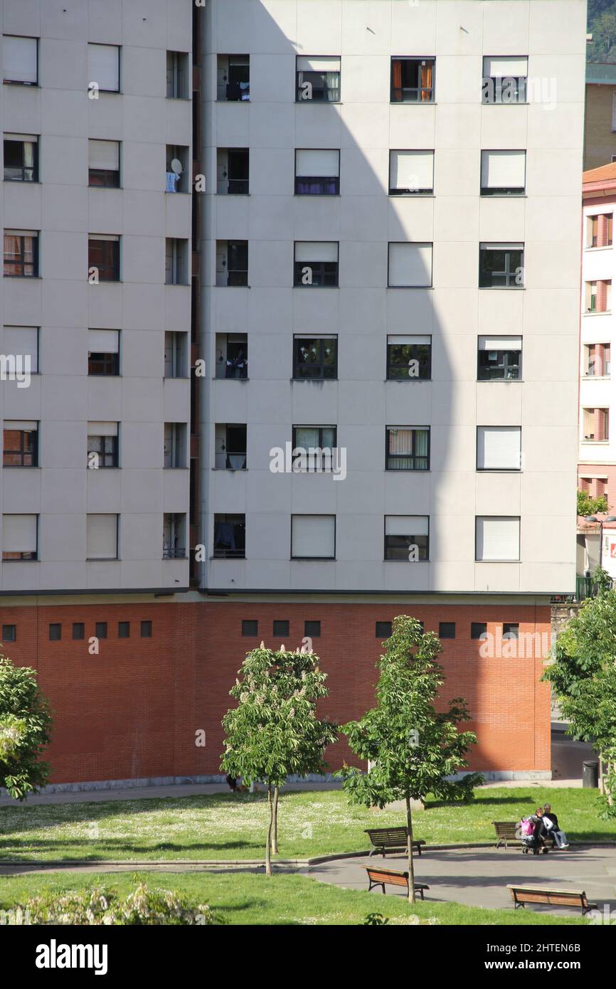 Vertical shot of the facade of the building in Bilbao Stock Photo - Alamy