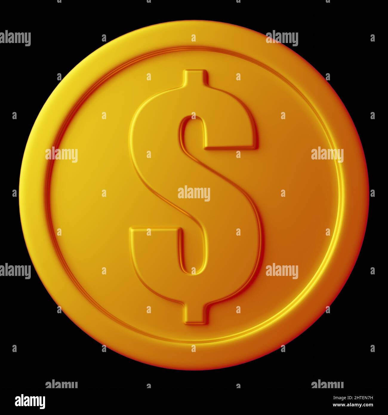 Gold money coin 3D icon Stock Photo - Alamy