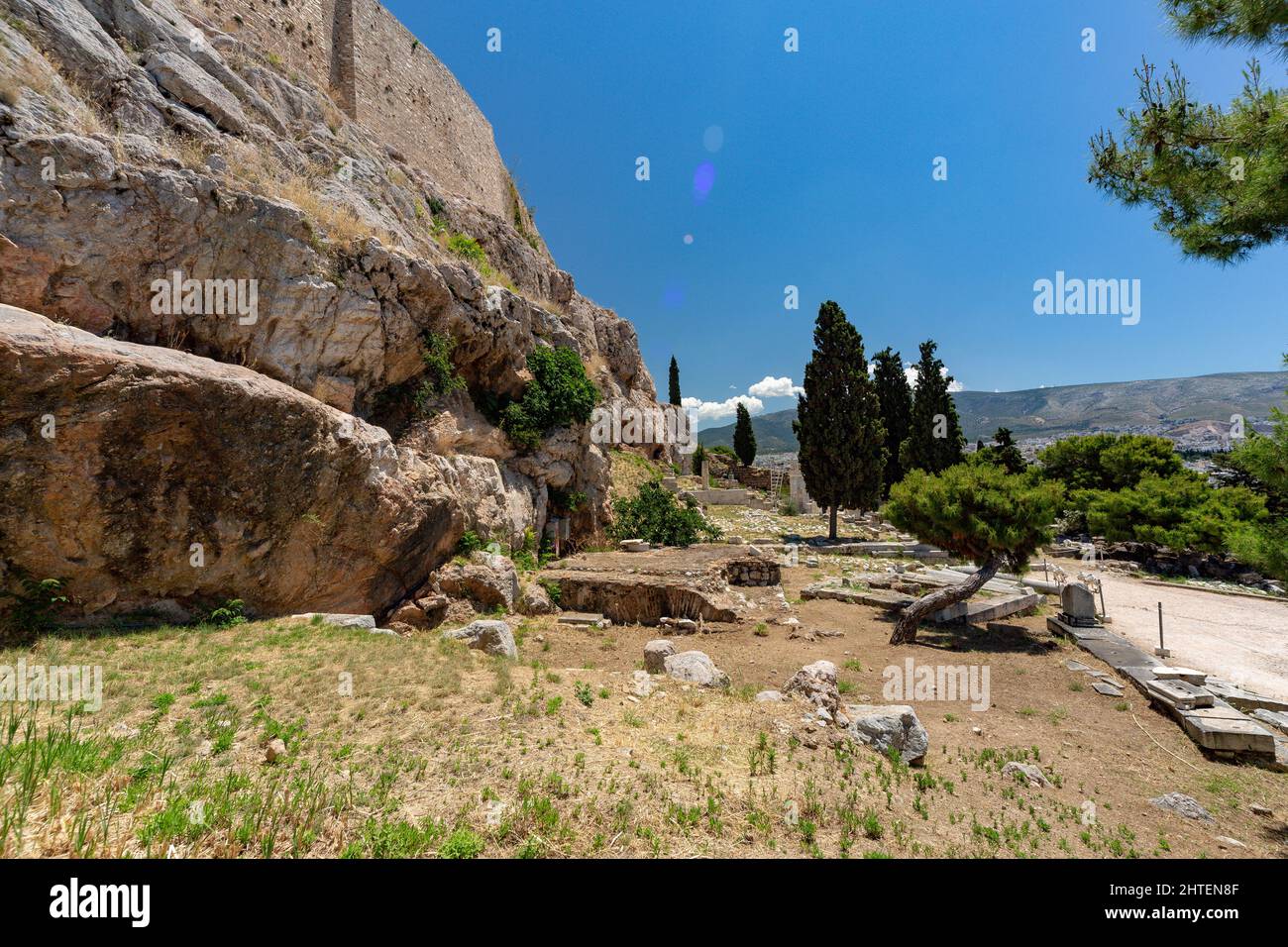 Top view of Athens Acropolis and hill , Greece Stock Photo - Alamy