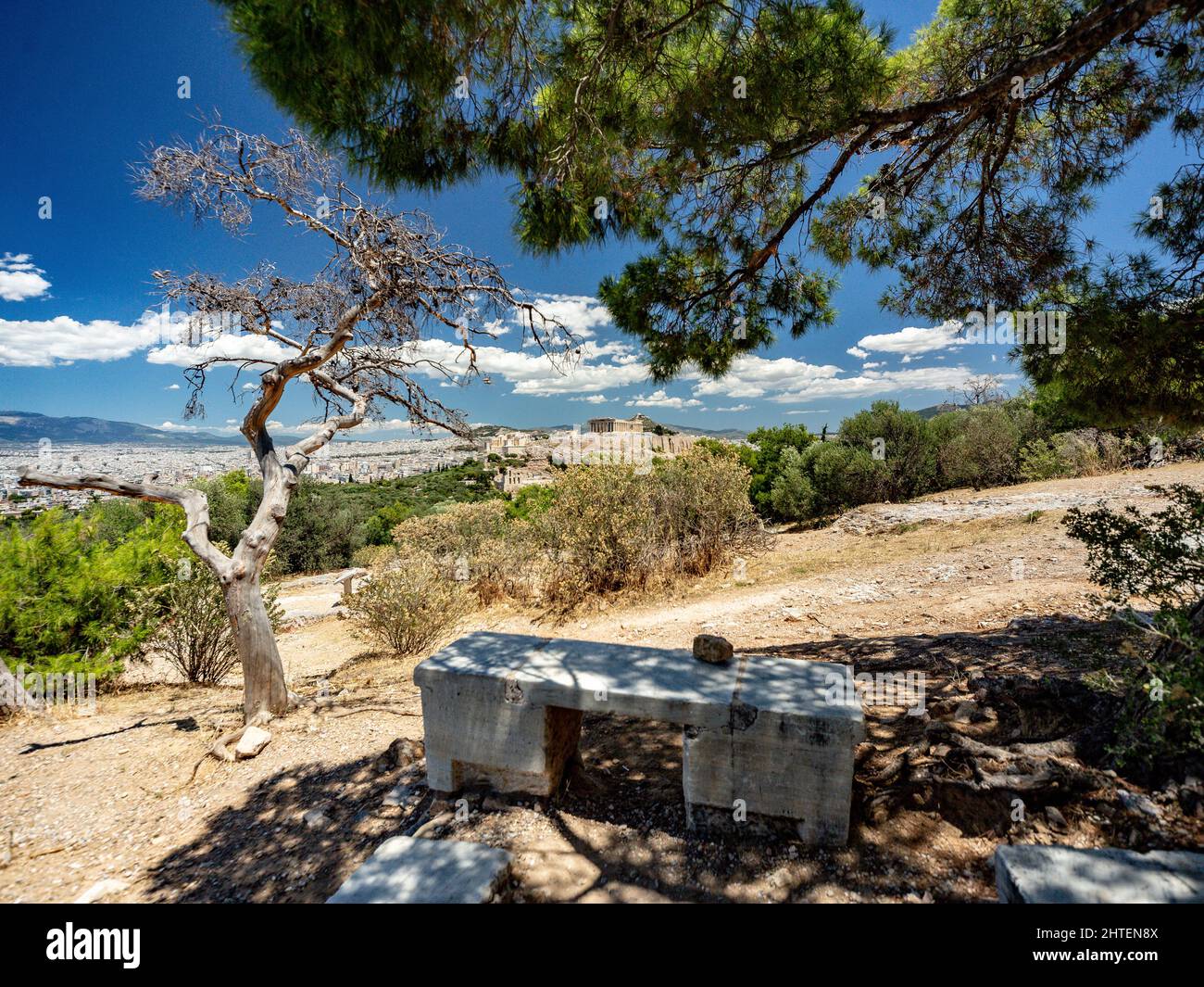 Top view of Athens Acropolis and hill , Greece Stock Photo - Alamy