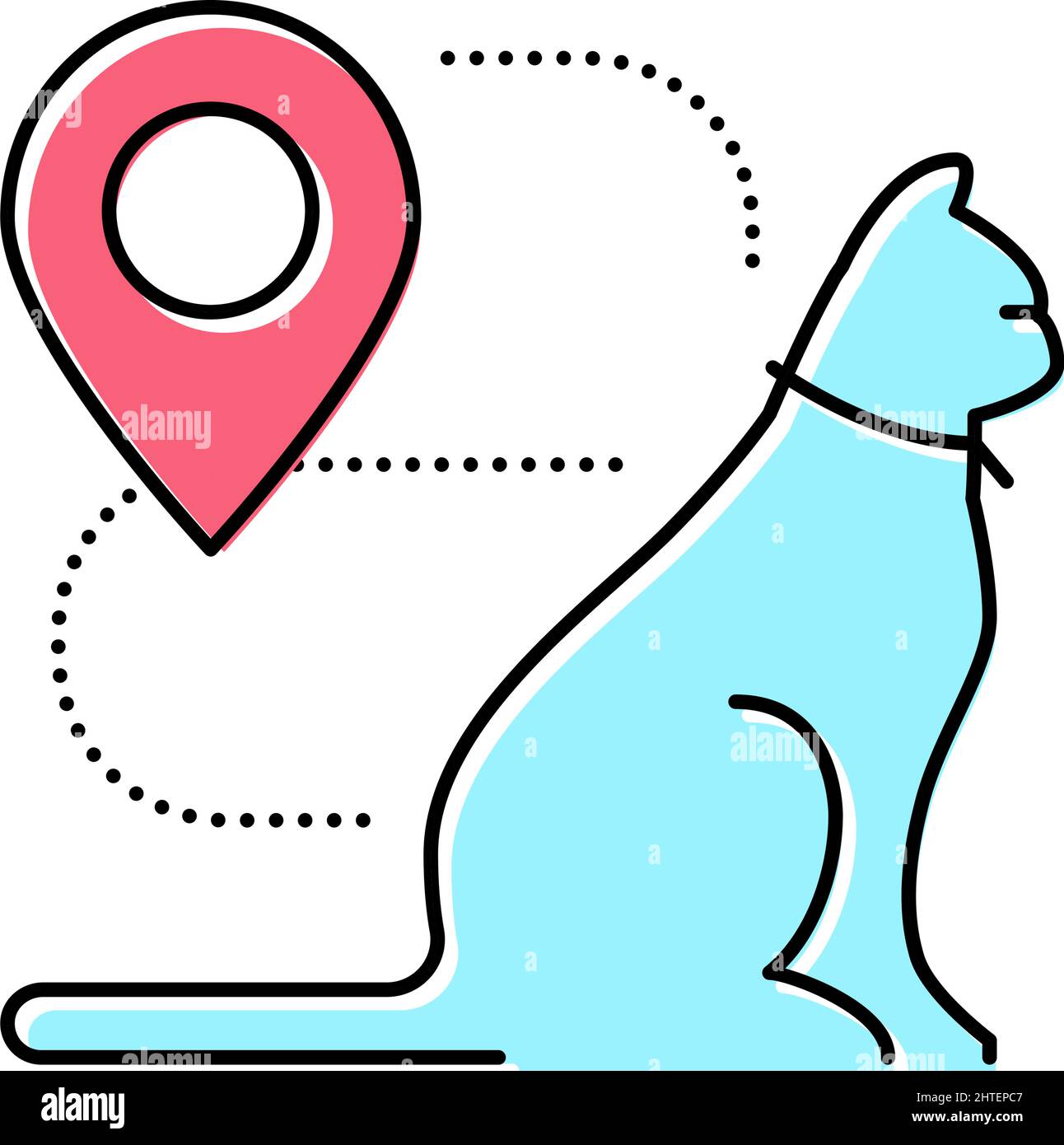 cat location information color icon vector illustration Stock Vector ...