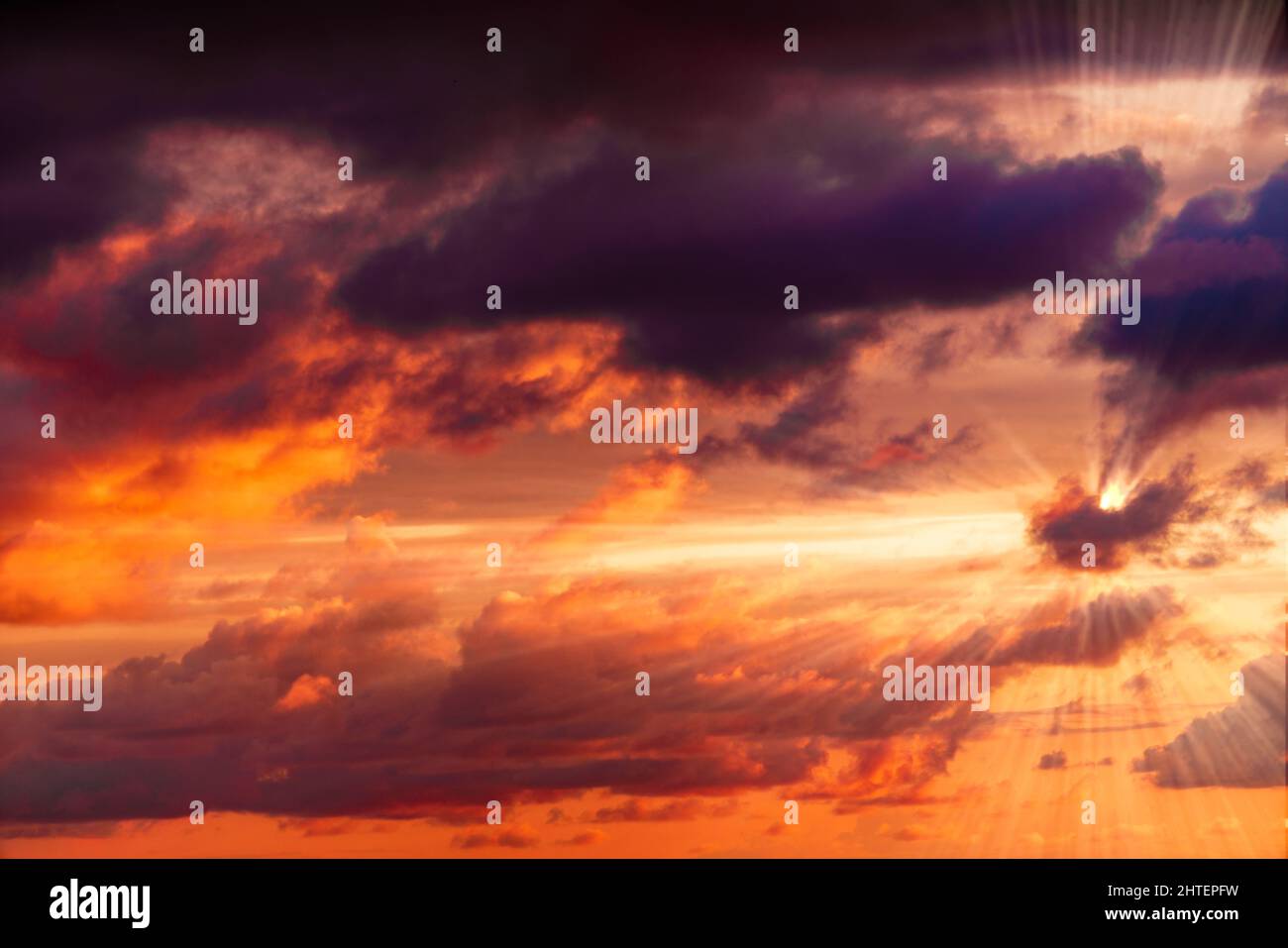 Dramatic sunset sky landscape background Stock Photo - Alamy