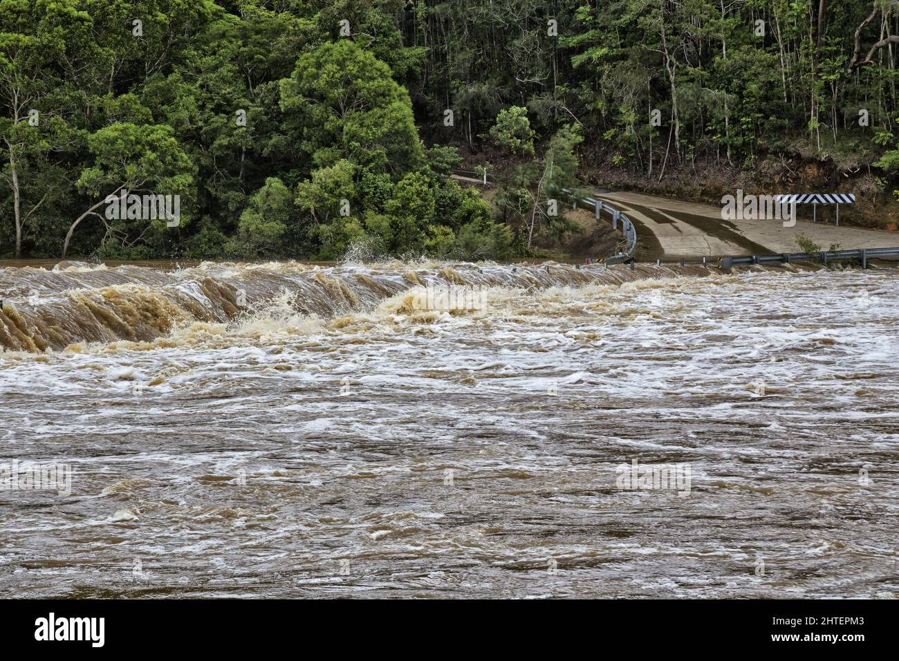 Road bridge under flood water Stock Photo - Alamy
