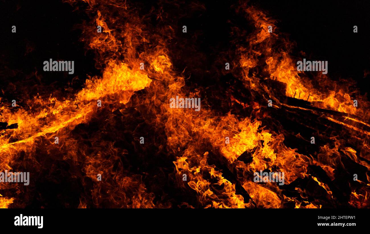 Fire flames background. Red hot flames of fire Stock Photo - Alamy