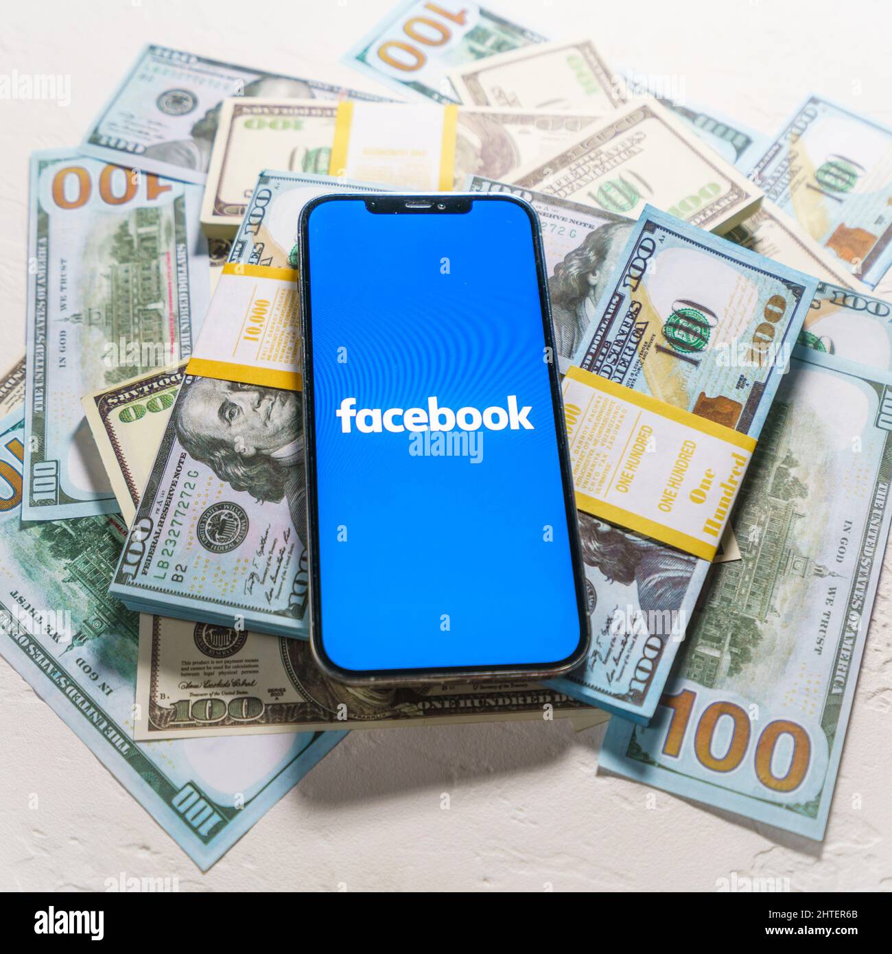 Berlin, Germany - February 02, 2022: iPhone 12 Pro Max with FACEBOOK ...