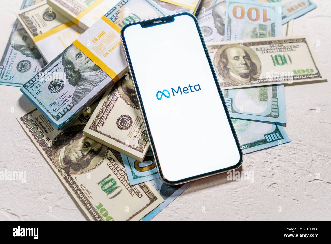 Berlin, Germany - February 02, 2022: iPhone 12 Pro Max with FACEBOOK ...