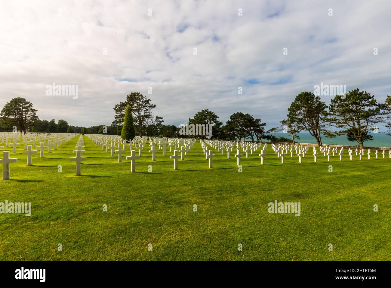 American military cemetery in Normandy. White crosses Stock Photo - Alamy