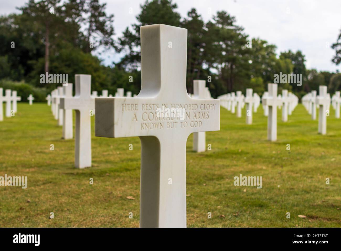 Grave of an unknown soldier. fallen on DDay 1945 in Normandy Stock ...