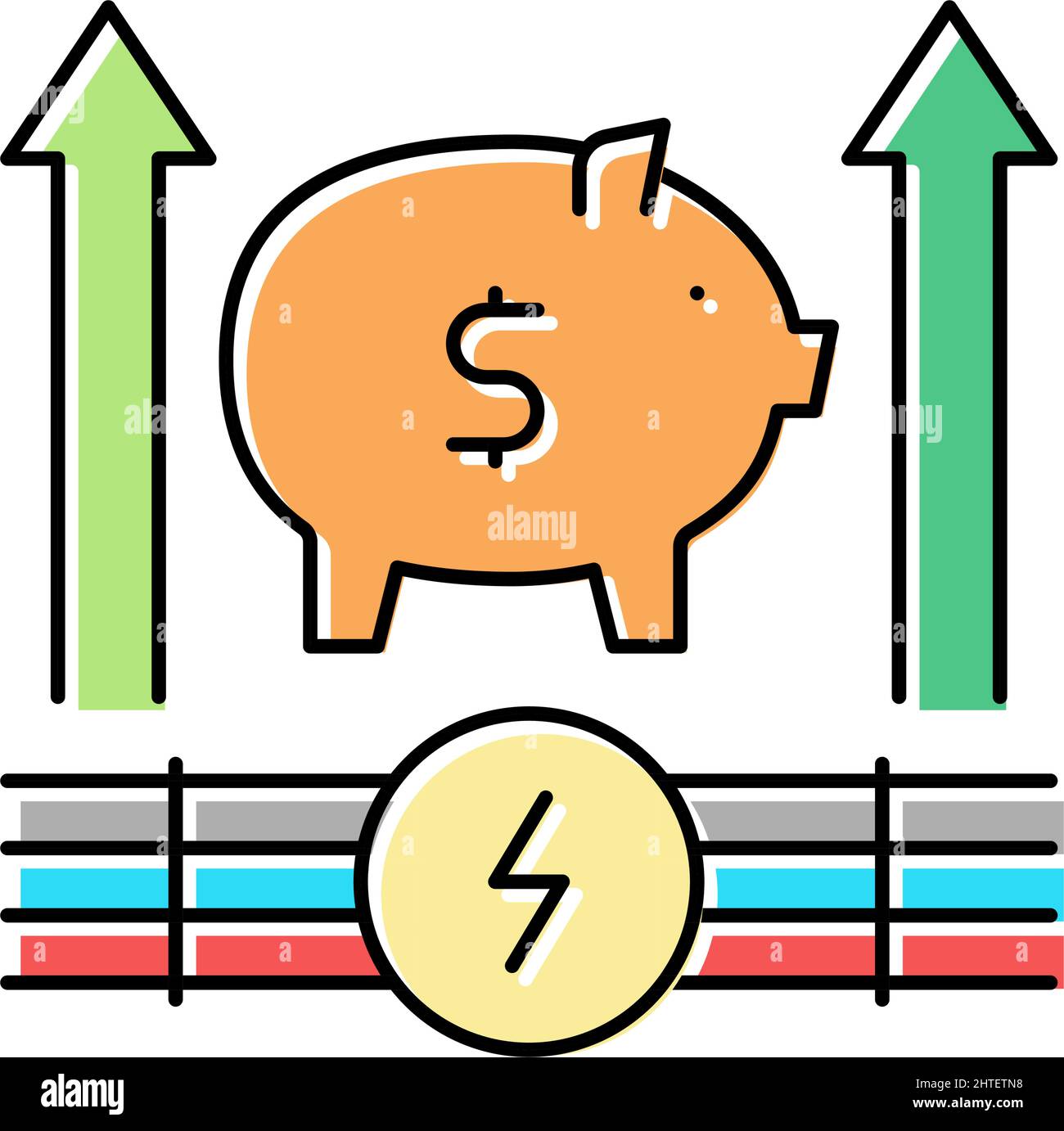 growth money energy saving color icon vector illustration Stock Vector ...