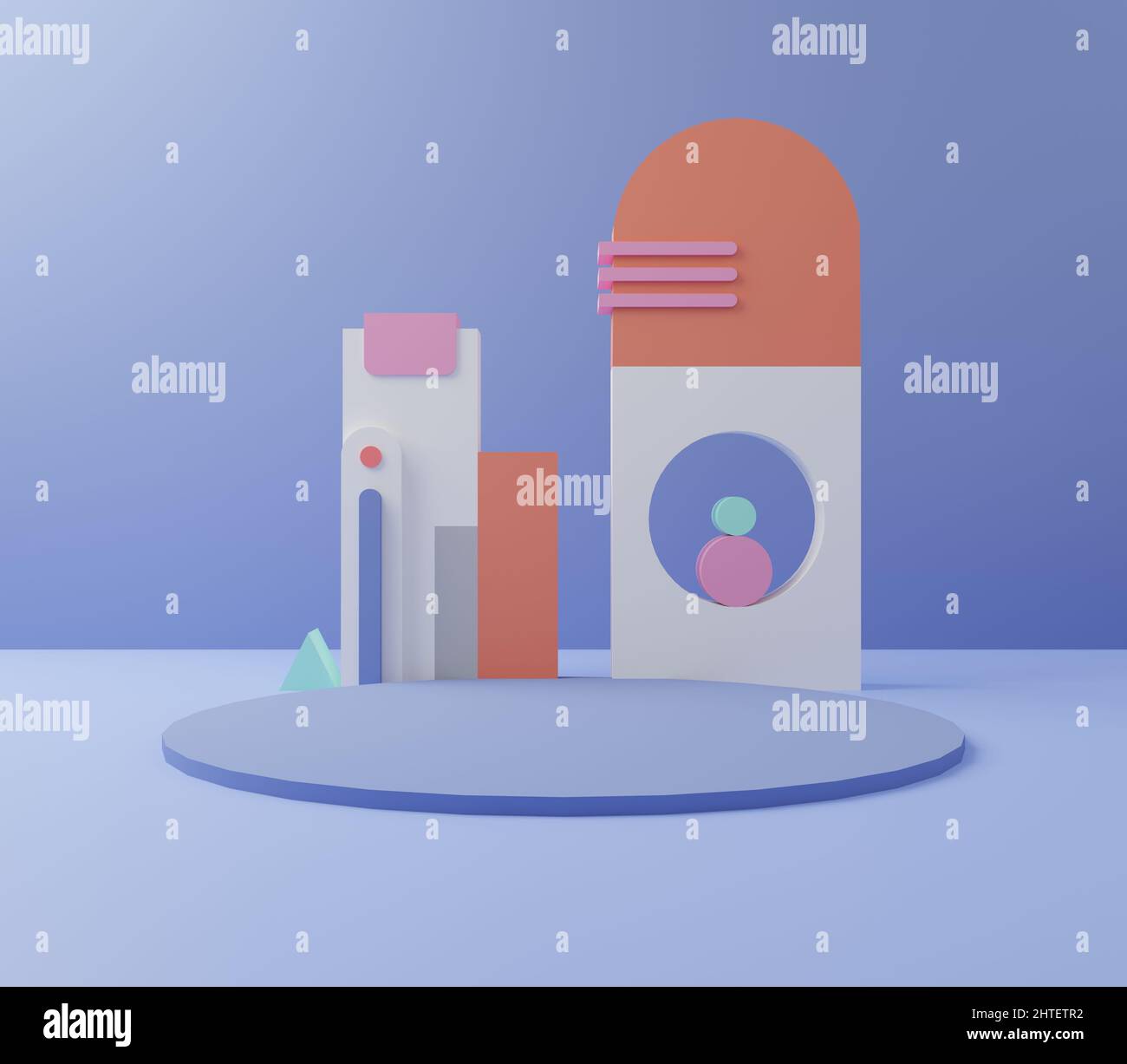 3D render of a scene with geometric structures Stock Photo - Alamy