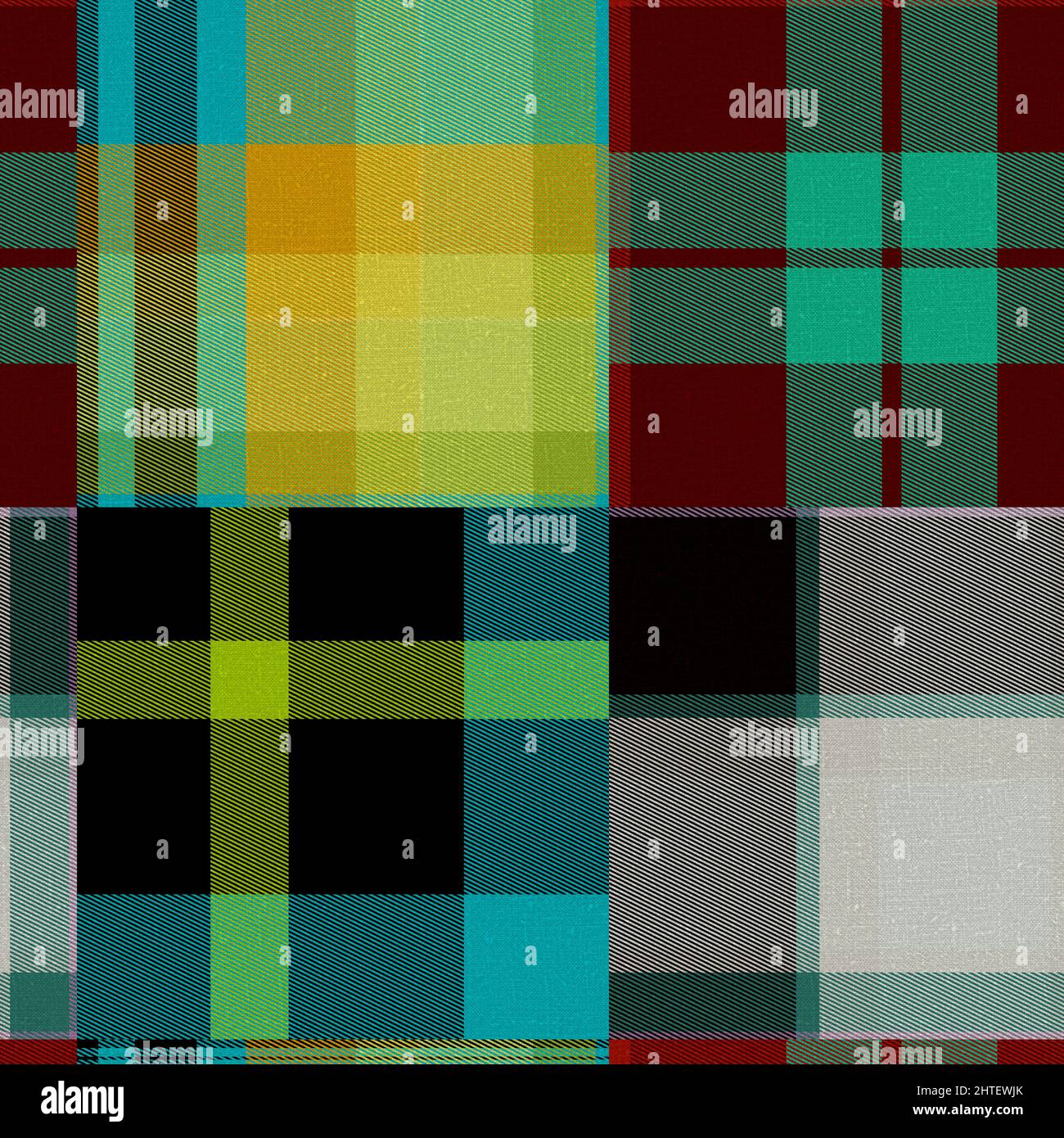 Seamless madras patchwork plaid cotton pattern. Tileable quilting ...