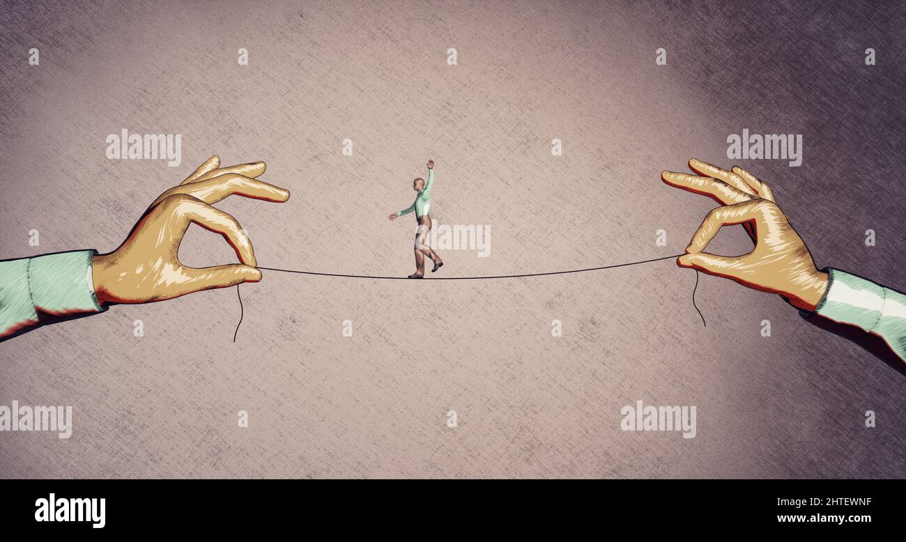 Hands pulling illustration hi-res stock photography and images - Alamy