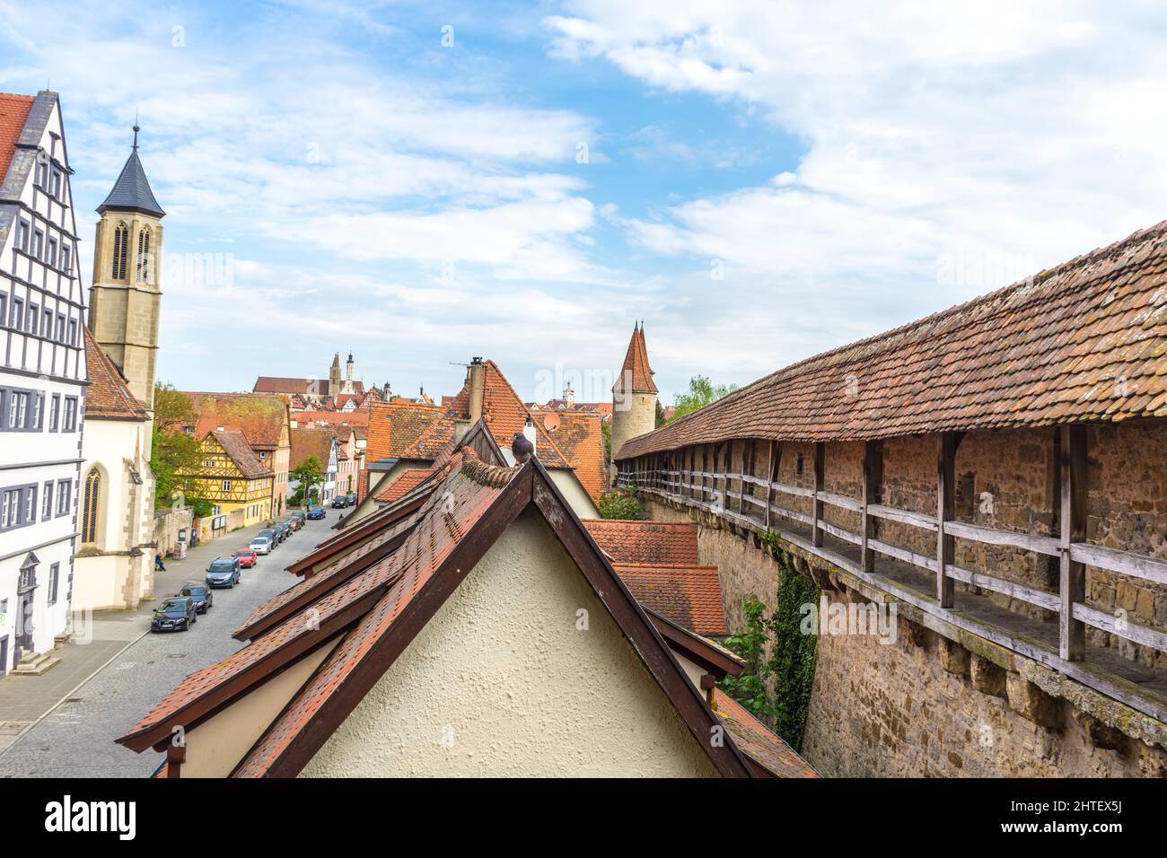 High angle shot of traditional roofs of buildings in a town Stock Photo ...