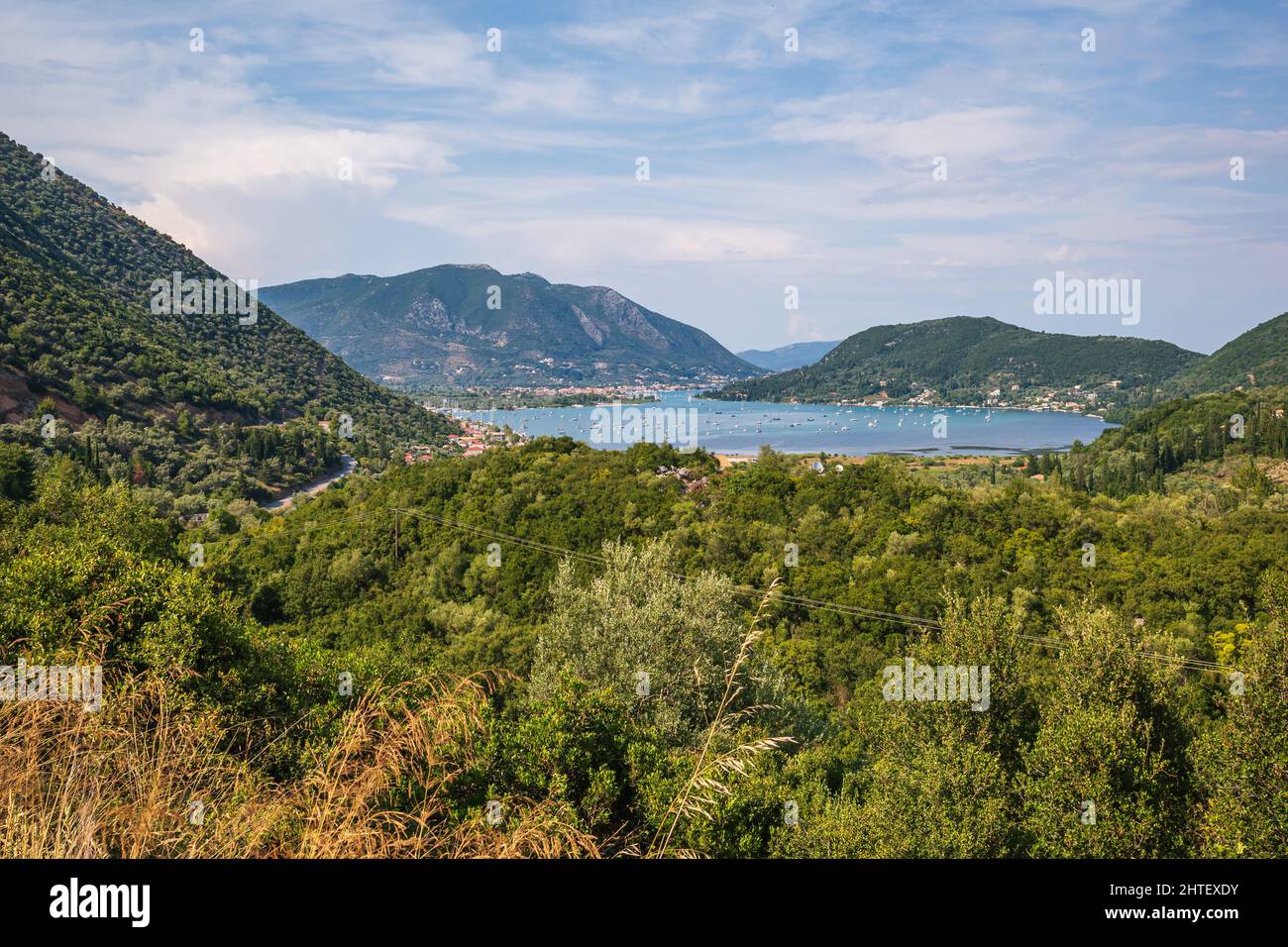Aerial view harbor lefkada island hi-res stock photography and images ...