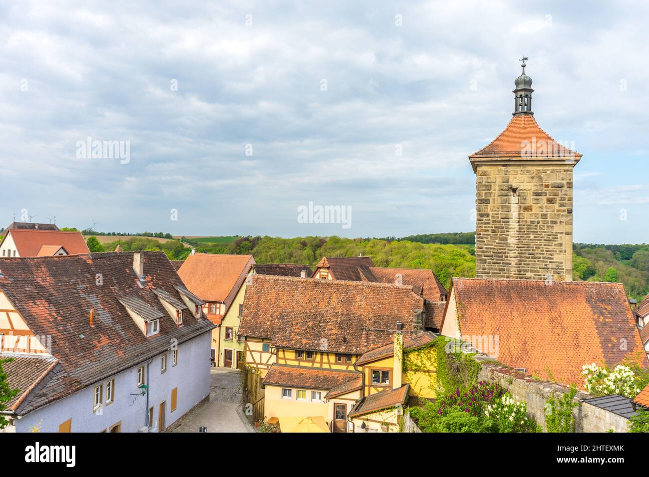 High angle shot of traditional roofs of buildings in a town Stock Photo ...