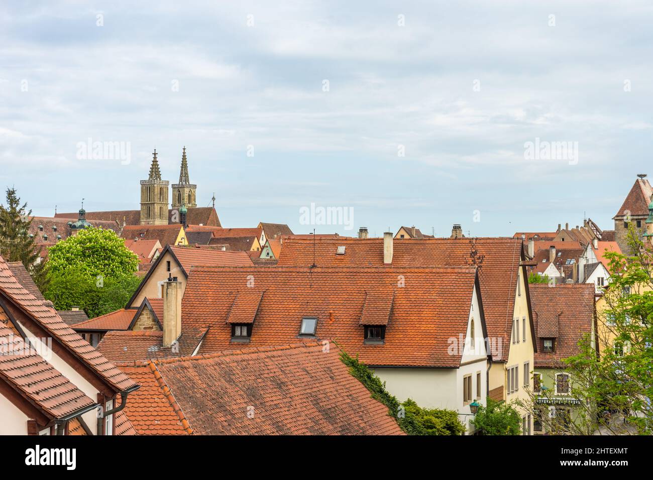 High angle shot of traditional roofs of buildings in a town Stock Photo ...