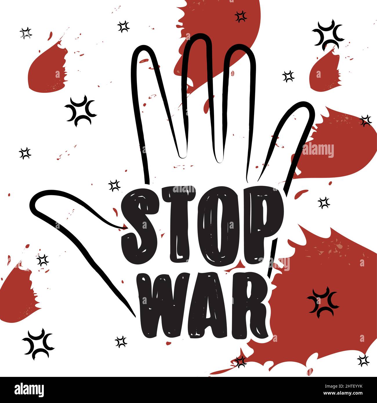 Hand outline Protest symbol Stop war poster Vector Stock Vector Image ...