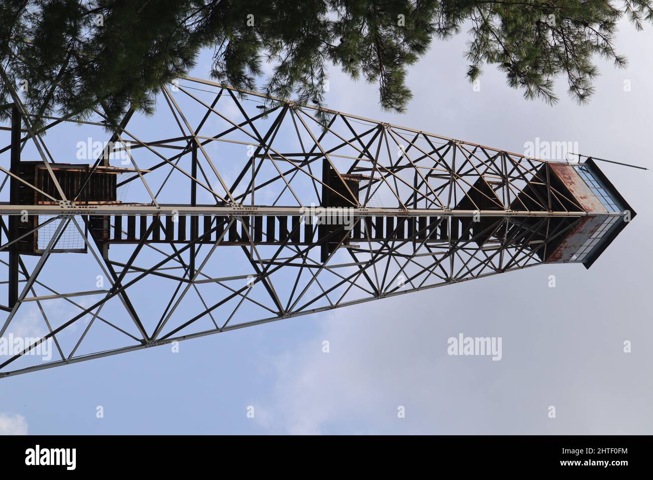 Vertical shot of an old fire tower Stock Photo - Alamy