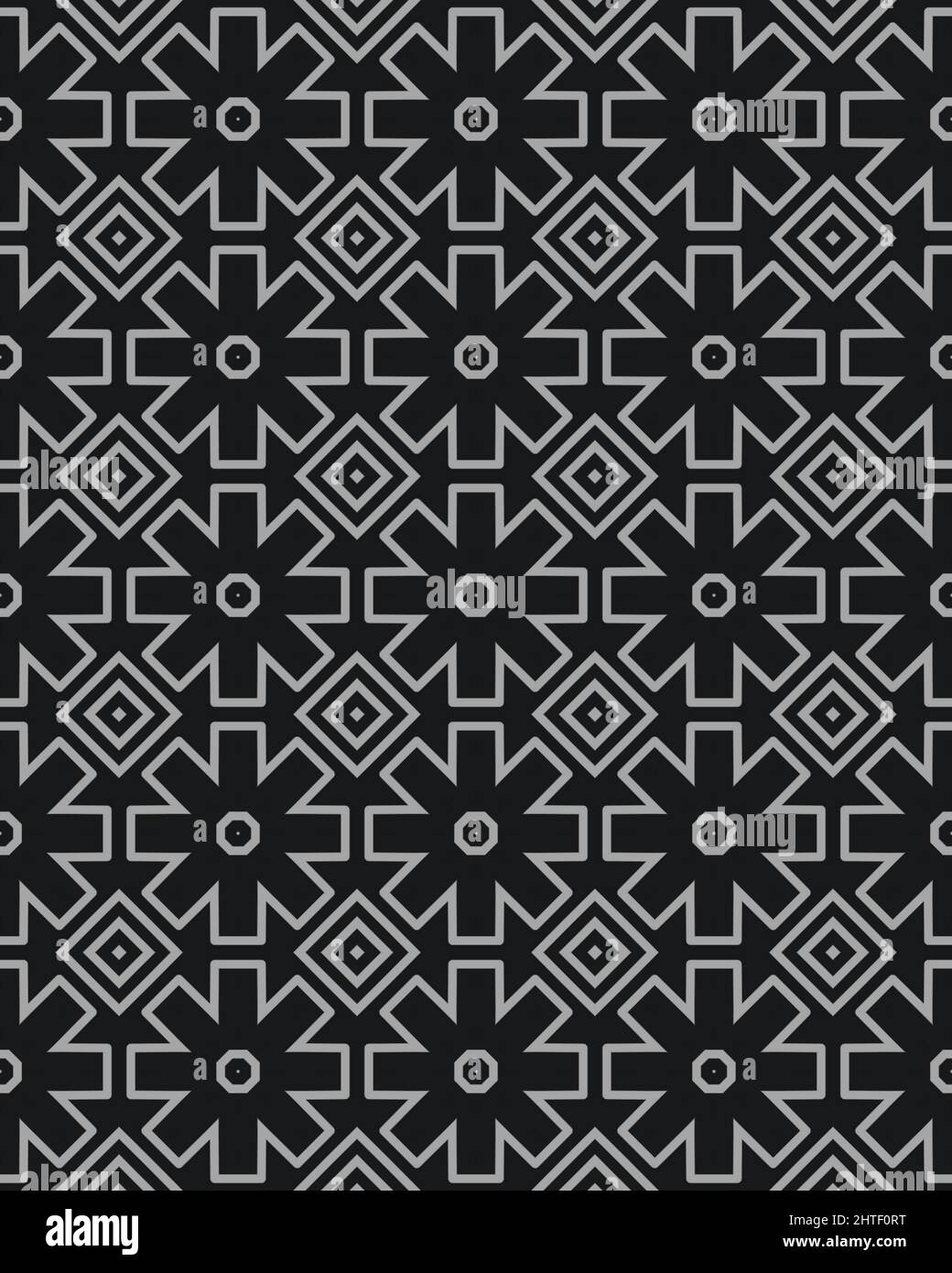 Black-and white seamless tile pattern illustration Stock Photo - Alamy
