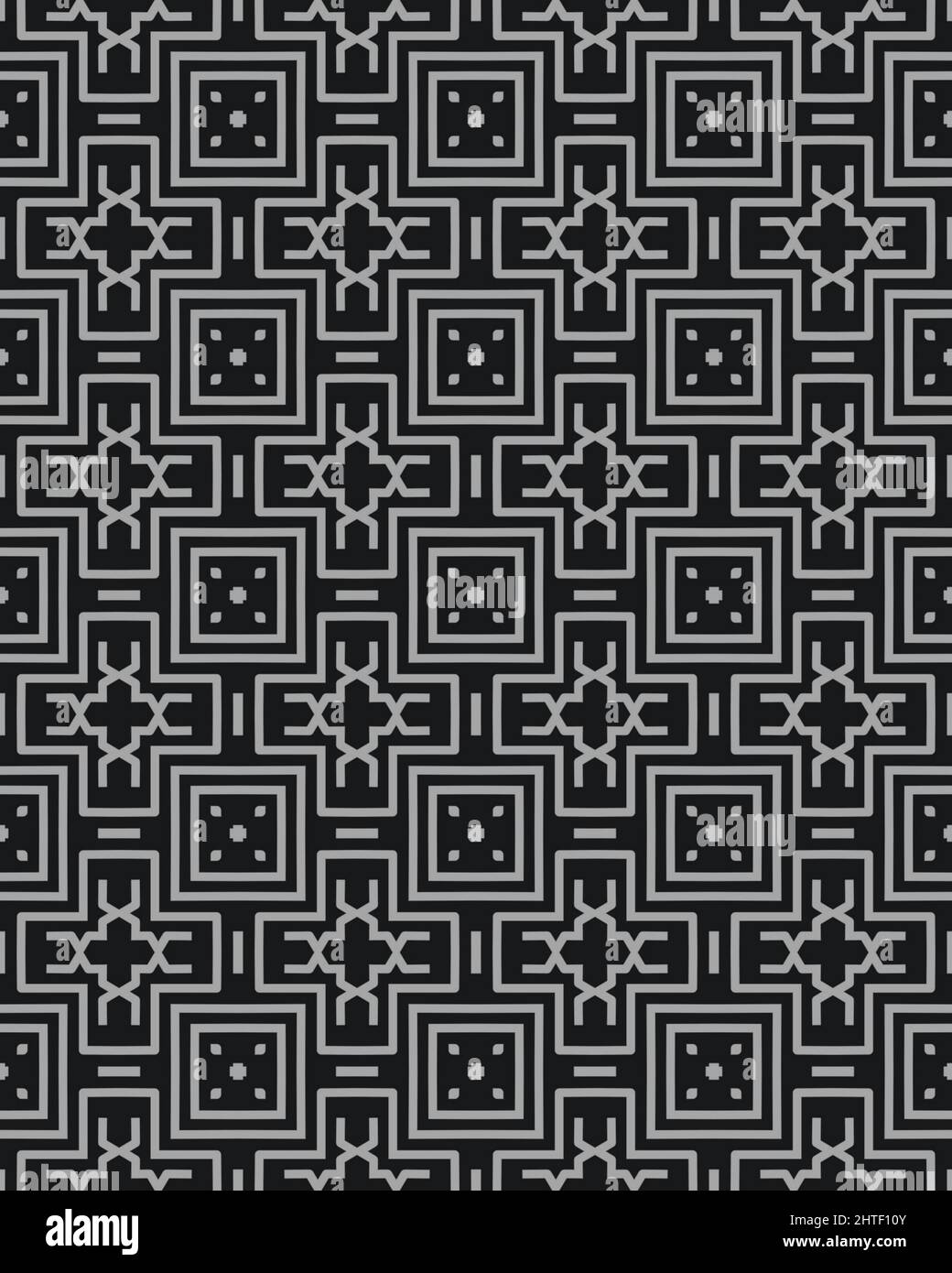 Black-and white seamless tile pattern illustration Stock Photo - Alamy
