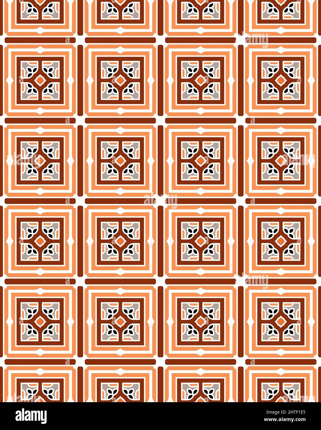 Seamless tile pattern illustration with floral signs Stock Photo - Alamy