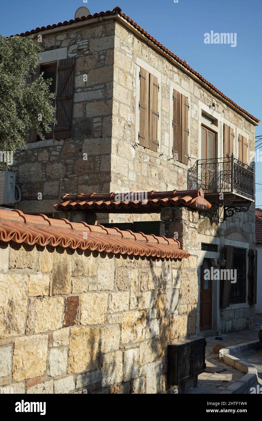 Beautiful exterior of an old traditional two storey house in the town ...